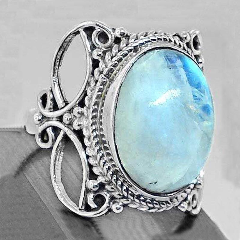 Cheap Polished Twist Hollow Oval White Pure Moonstone Jewelry Women ...