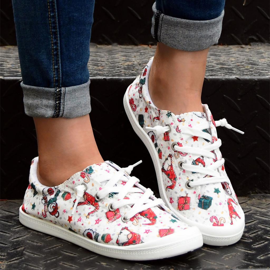 Cheap Floral Print Women's Sports Shoes Flat Breathable Shoes Women's ...