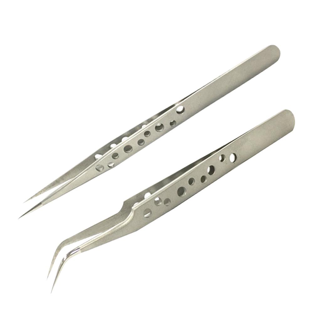 Electronics Tweezers Forceps Alicates Stainless Steel Anti-Skid Hard ...