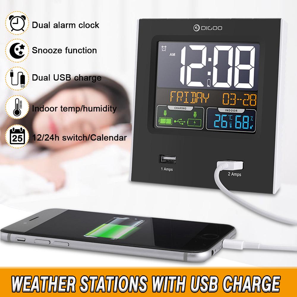 Buy Digoo DG-C3X Time Calendar 12hr/24hr Format Switchable Temperature ...