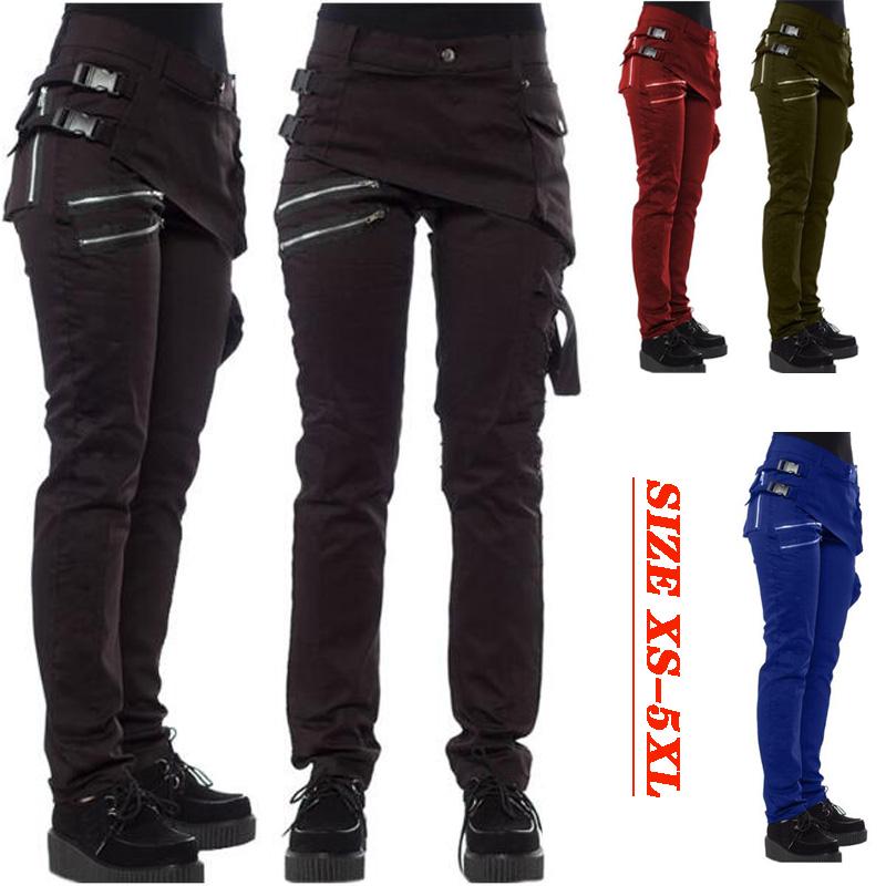 Buy 2019 Men Rivet Feet Pants Quad Buckle Side Buckle Diagonal Zipper ...