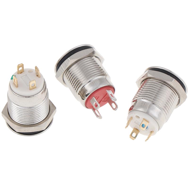 12MM 3V Metal Push Button Switch Selfreset Momentary Flat Head Power ...