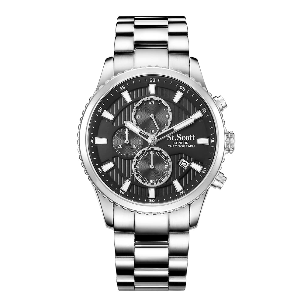 Satın alın St. Scott ST3053M-SBS Chronograph Men's Metal Watch | Joom