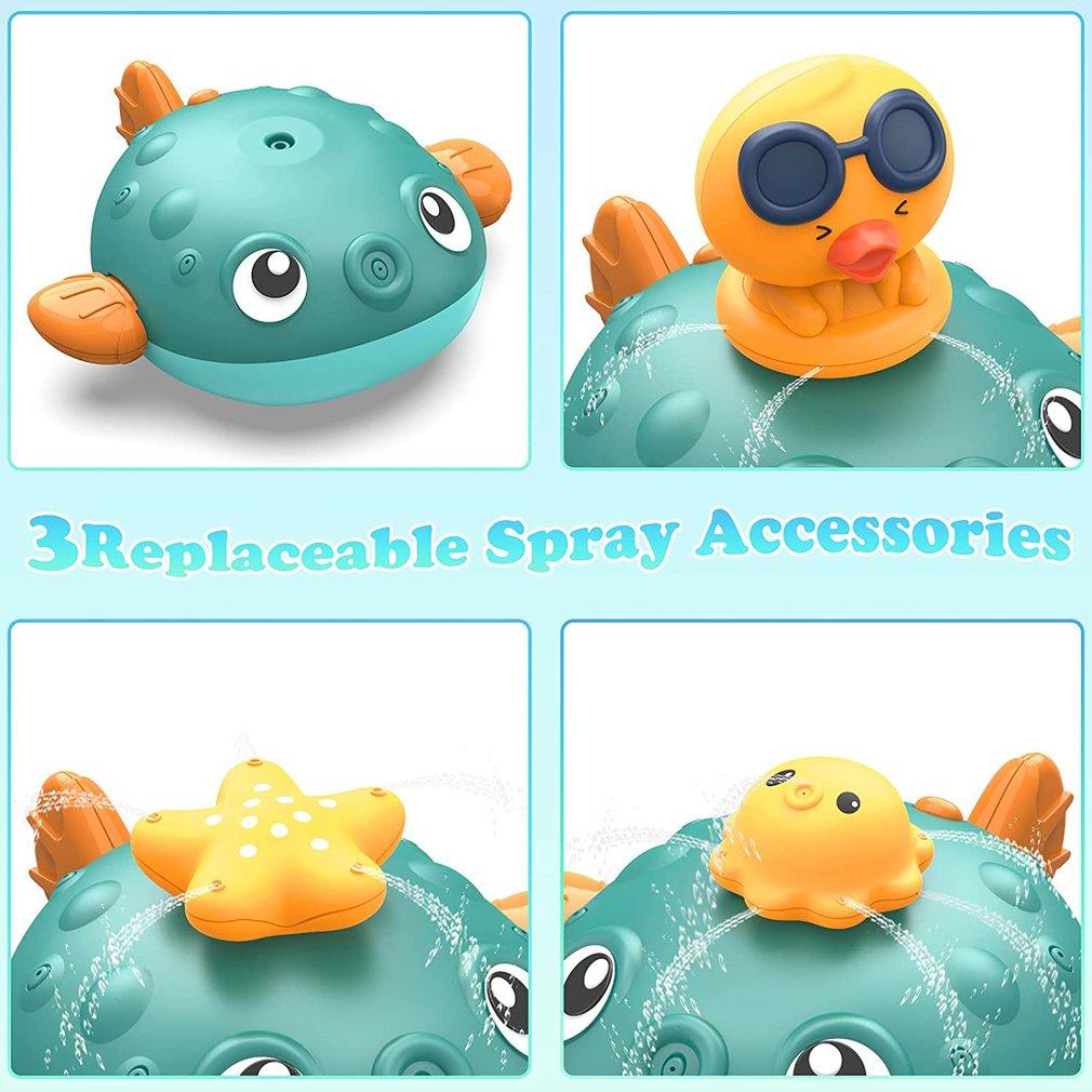 BEST ROR BABY1 Kids Electric Bath Toy Water Bathing Fun Pufferfish ...