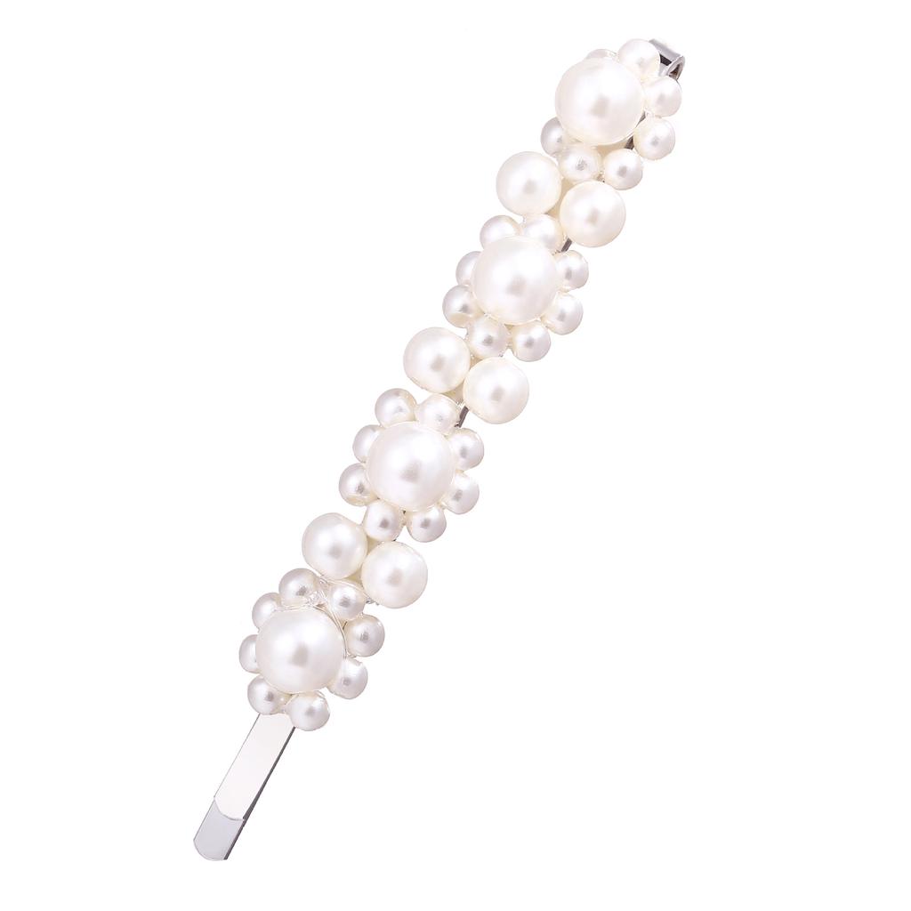 Buy Geometric Simplicity White Bead Bow Hair Clip Hair Accessories Hair ...