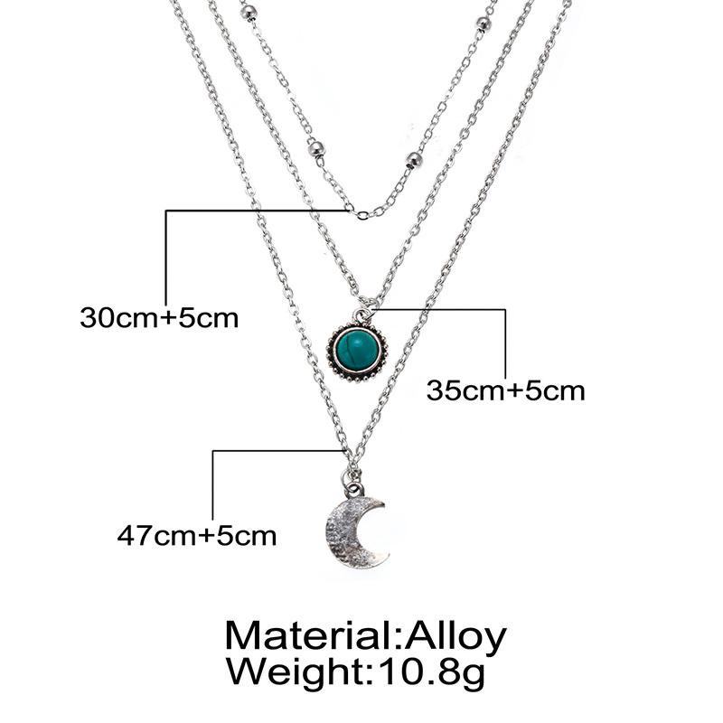 Buy Women Fashion Multilayer Necklace Star Moon Pendant Jewelry Girl ...