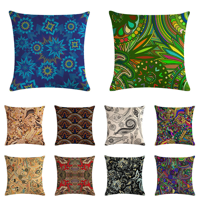 Geometric Striped Pattern Cushion Covers Arab Style Vintage Decorative ...