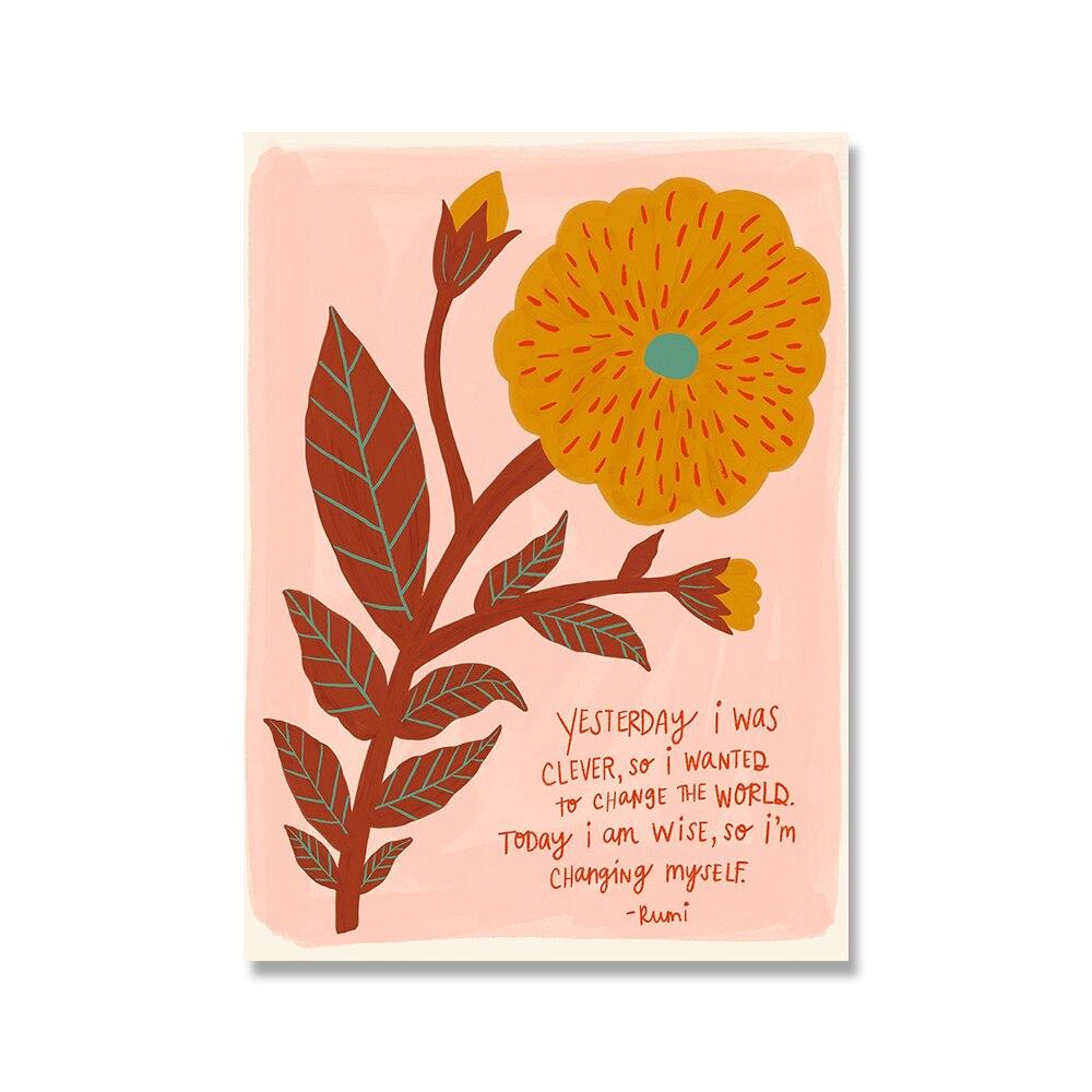 Buy Inspirational Quote Art Posters Boho Nursery Color Canvas Painting ...