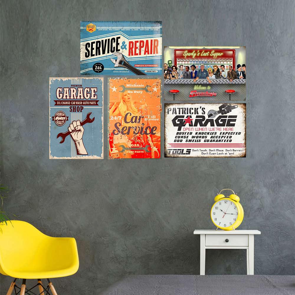 Buy Garage Repair Tin Sign Bar Pub Vintage Metal Sign Retro Sign Man ...