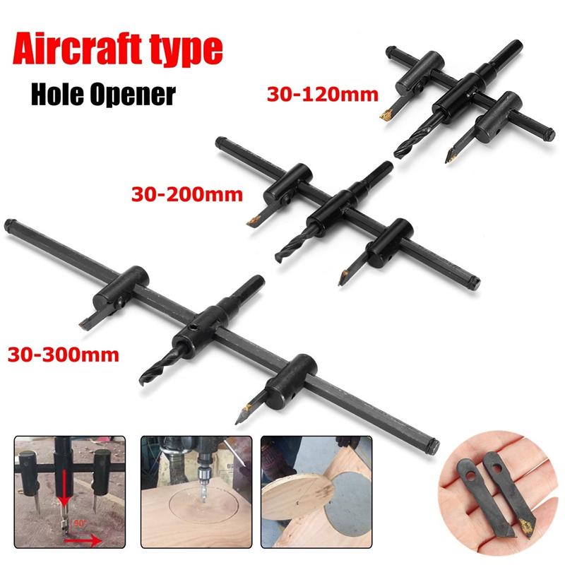 Buy 30-120/200/300mm Woodworking Adjustable Hole Saw Circle Cutter ...