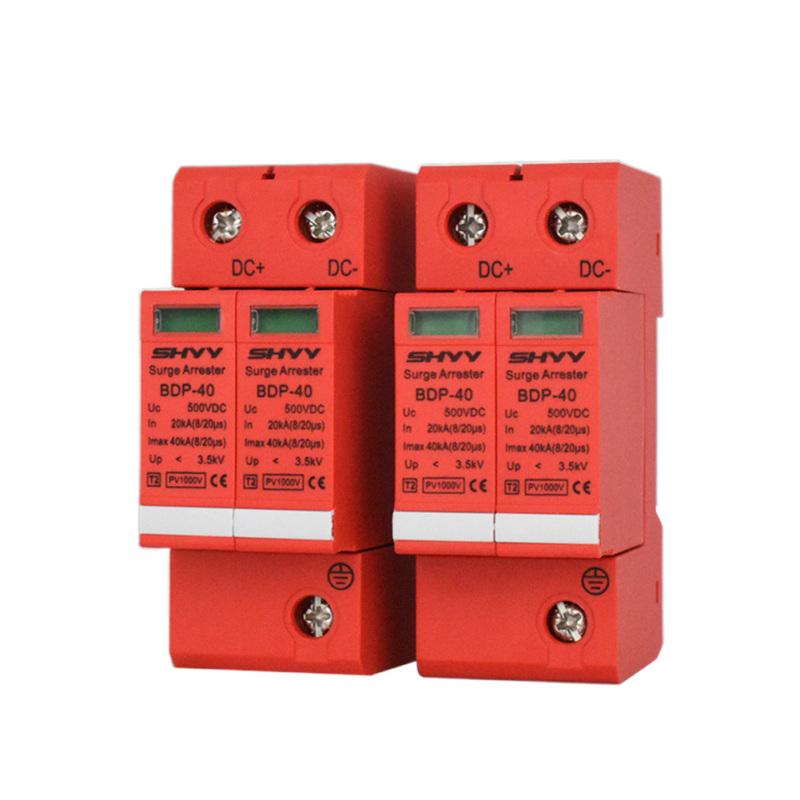 Buy 500-1000V DC Thunder Protector Solar Power Surge Protector Device ...