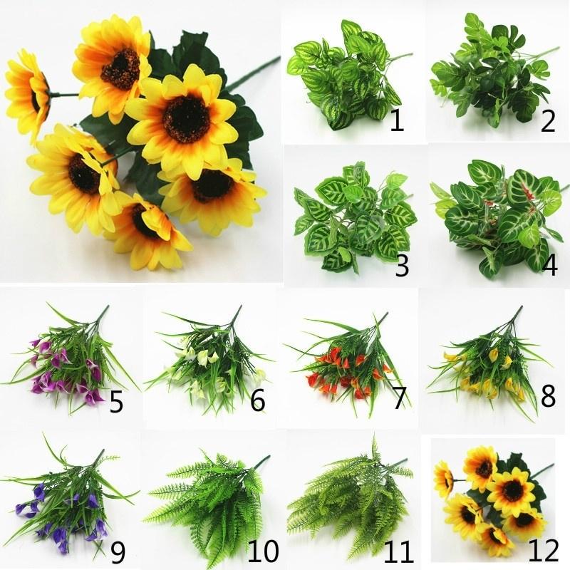 Indoor Outdoor Fake Flower Leaf Foliage Bush Home Office Garden Decor ...