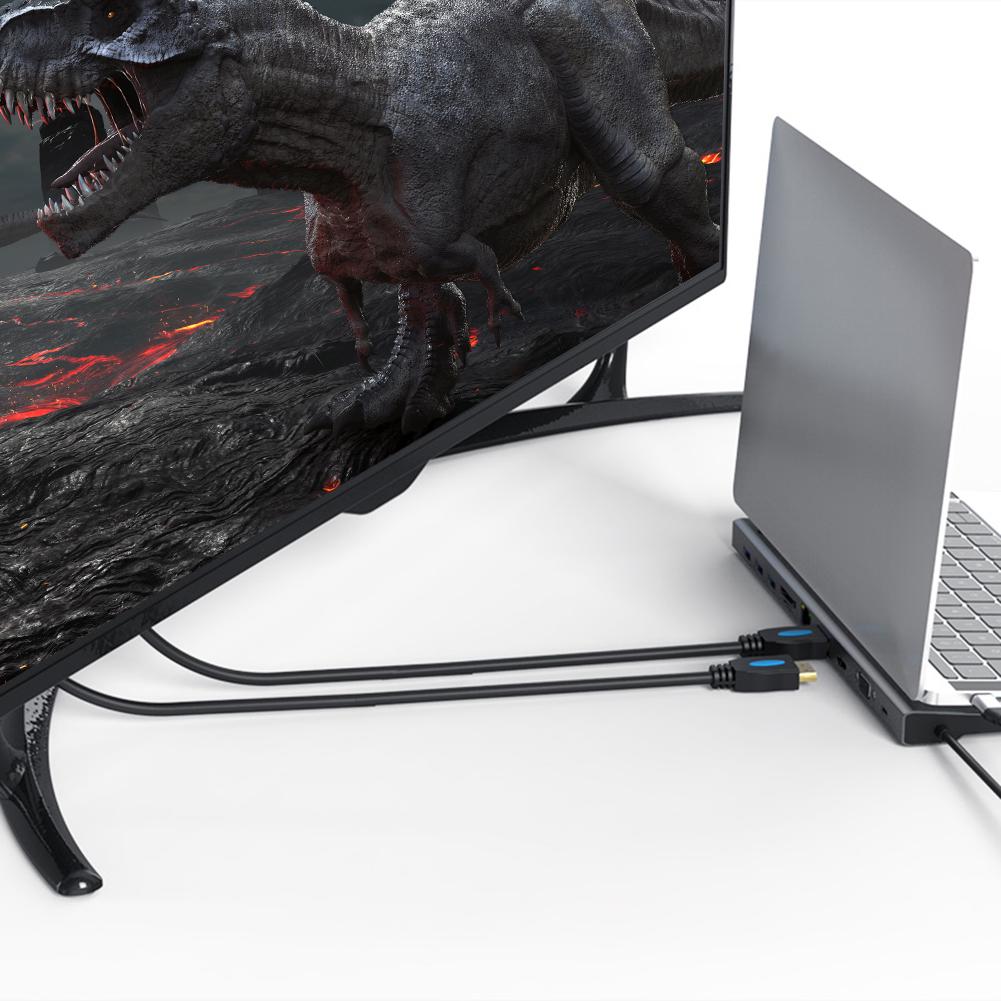 Buy Blueendless HC1101 USB C Hub Type C To Dual HDMI 3 USB 3.0 RJ45 PD ...