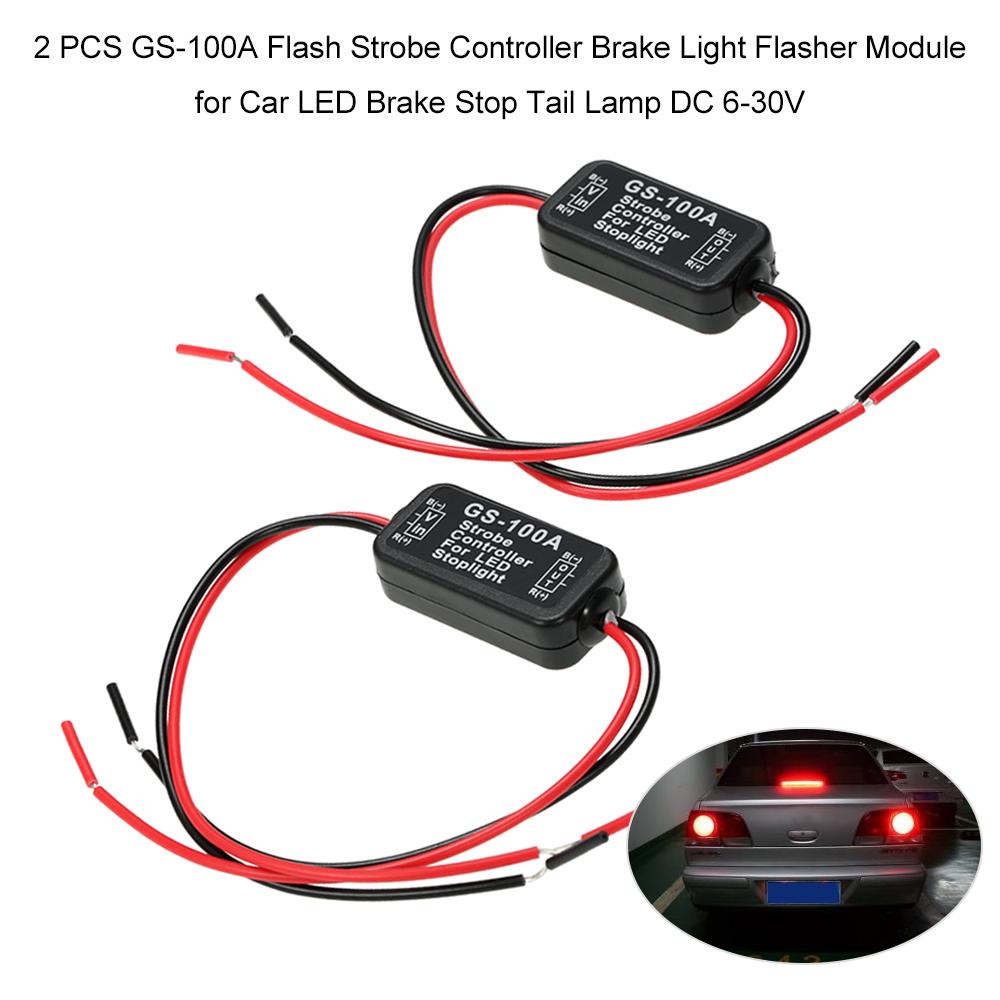 Buy 2 PCS GS-100A Flash Strobe Controller Brake Light Flasher Module for Car LED Brake Stop Tail ...