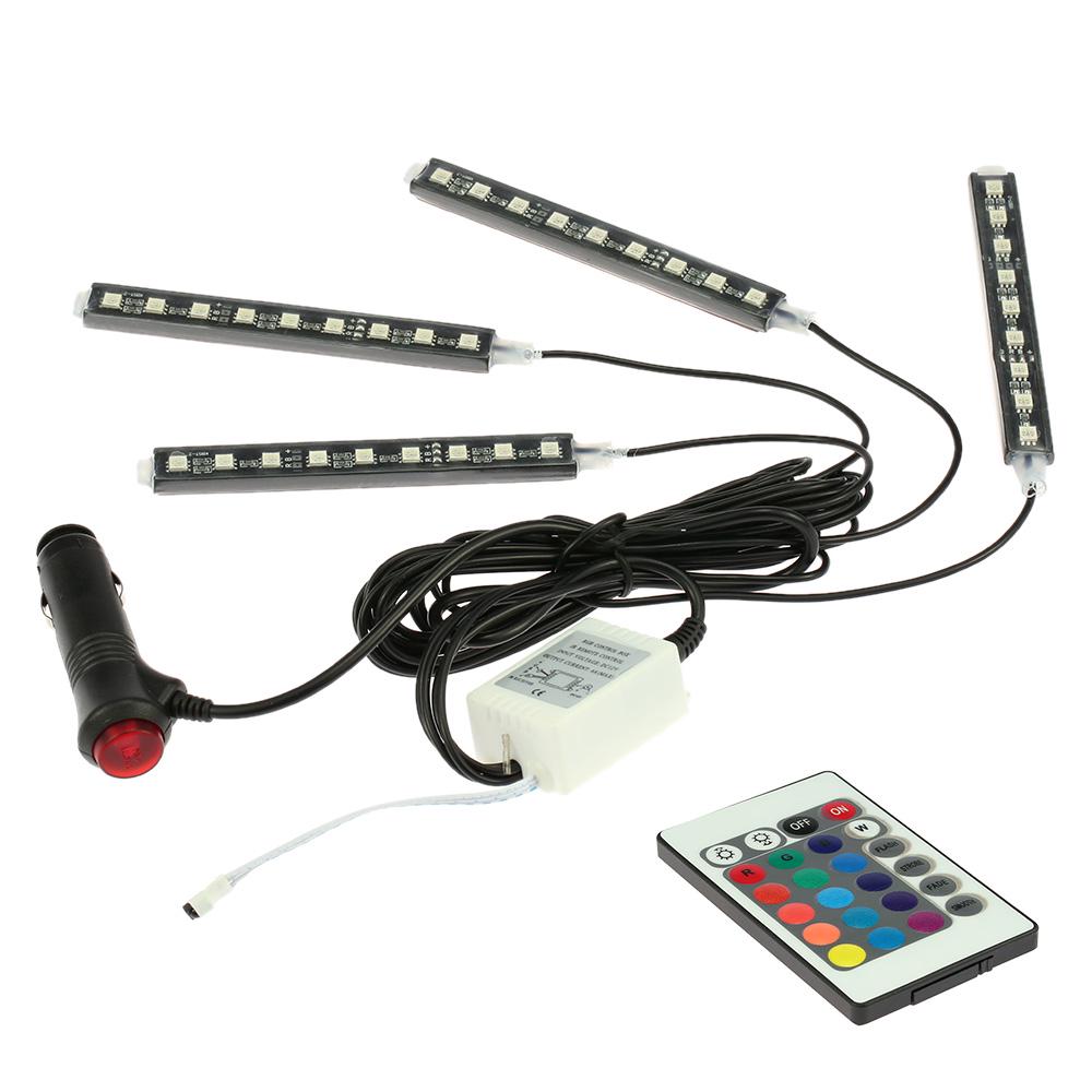 Buy 4 In 1 Wireless Remote Control Interior Atmosphere Light Bar Car ...