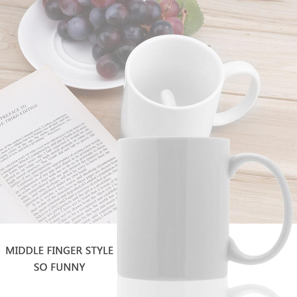 NNEE Middle Finger Style Novelty Mixing Coffee Milk Cup Funny Ceramic ...