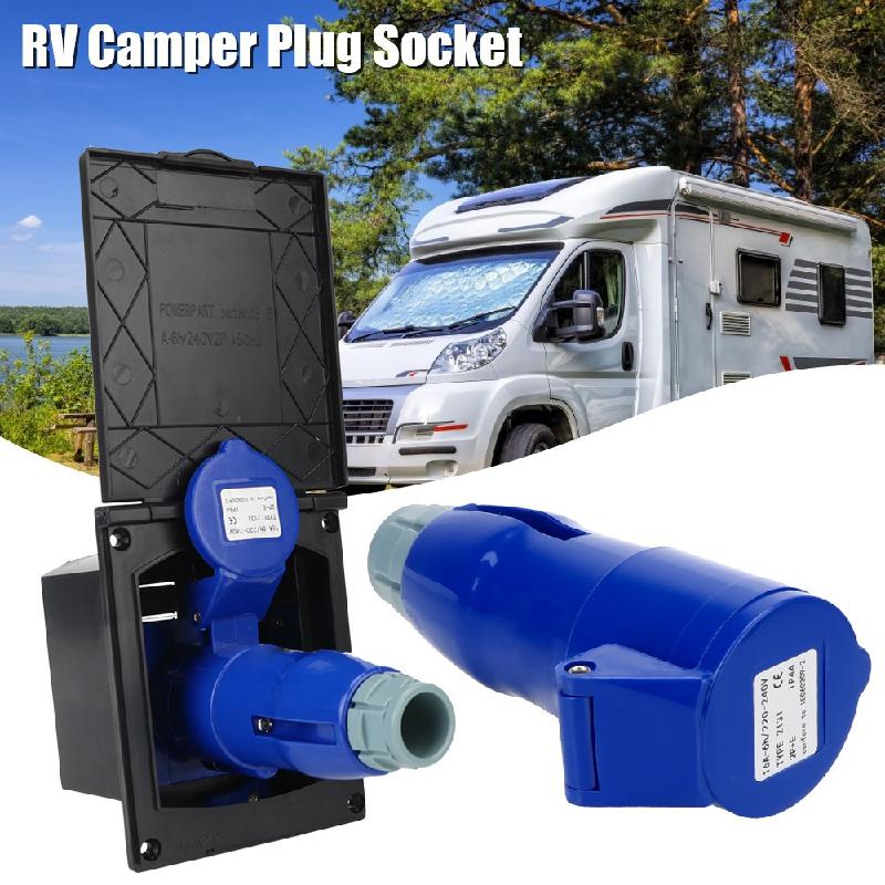Buy 1 Pc Caravan Plug RV Camper Marine External Flush Hook Up 220V-240V ...