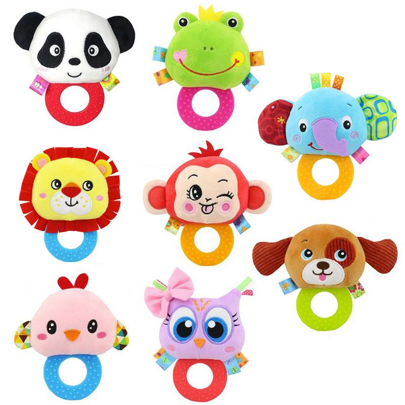 Buy Infant Hand Grasping Teeth Rubber Rattle Doll Bell Bb Silicone 0-1 ...