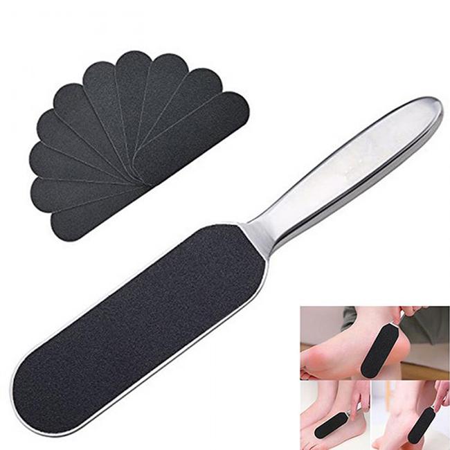 Double Side Pedicure Foot File or 10 Pcs Sandpaper Remover Dead Skin ...