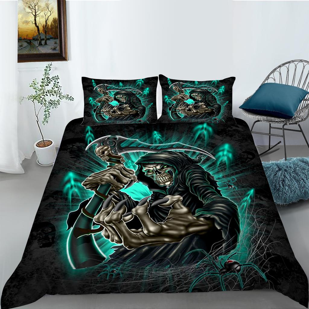 Buy Green Horror Skull 3D Bedding Set Home Duvet Cover at affordable ...