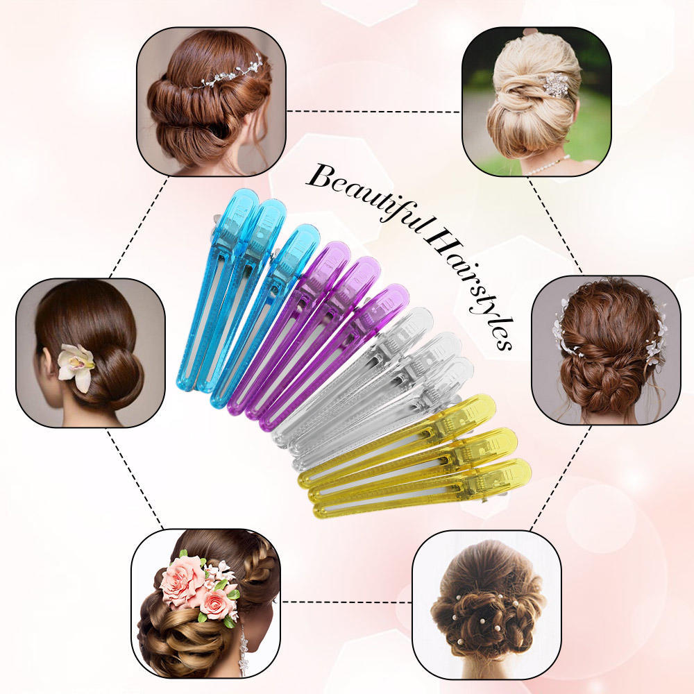 Buy 12Pcs Colorful Hair Grip Clips Hairdressing Sectioning Cutting ...