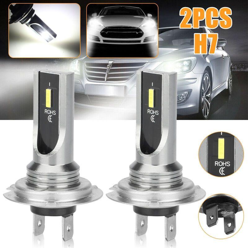 2pcs H7 Led Headlight Bulbs High-low Beam 80w 6000k DC12-24V 360-degree ...