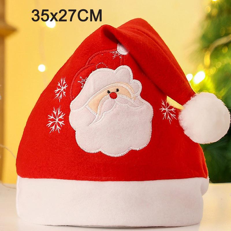 Buy Luxury Thickening Plush Christmas hat Cartoon Checker Santa Hat ...
