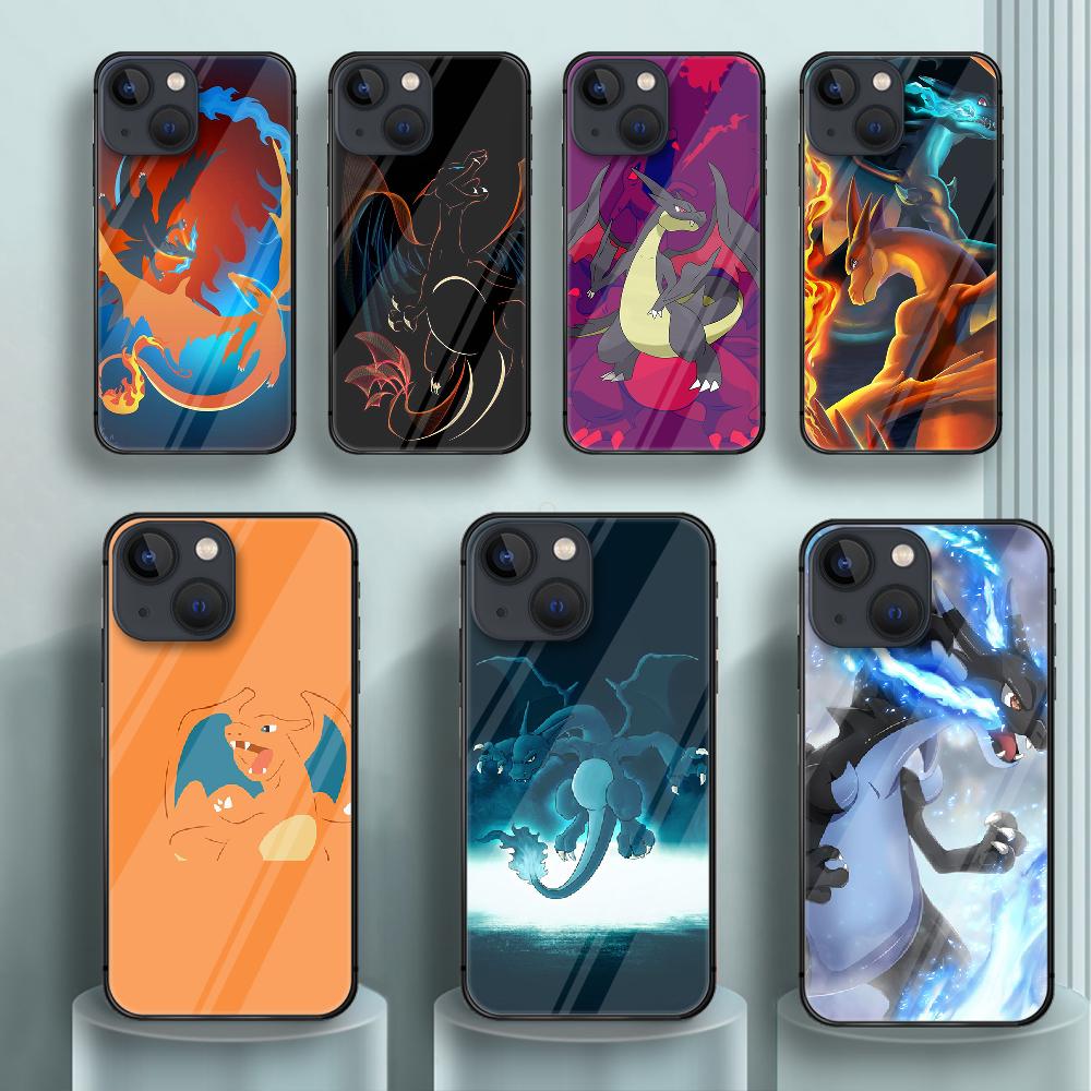 Buy Charizard Tempered Glass Phone Case Cover For IPhone 6 7 8 11 12 13 ...