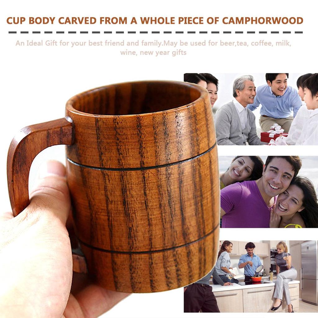 Buy AA BB Wooden Beer Cup With Handle Beer Mug Wooden Tableware Made Of ...