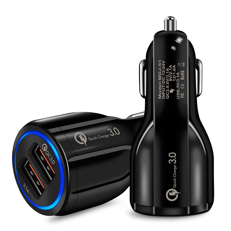 Buy Dual Usb Car Charger 3.0 Fast Charging Adapter Mini Usb Car Charger ...