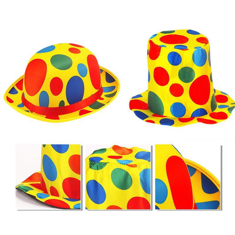 Buy Fancy Dress Party Costume Cap Polka Dot Clown TOP Hat for Adult ...