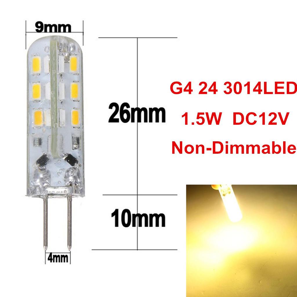10PC G4 24 Leds 3014 Chip Silicon Light Lamp Bulb 3W 360 Degree Non ...