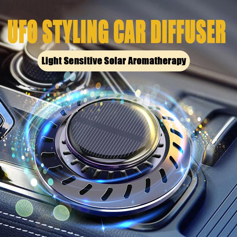 Cheap Solar Aromatherapy Diffuser 360° Rotating UFO Styling Car Air ...