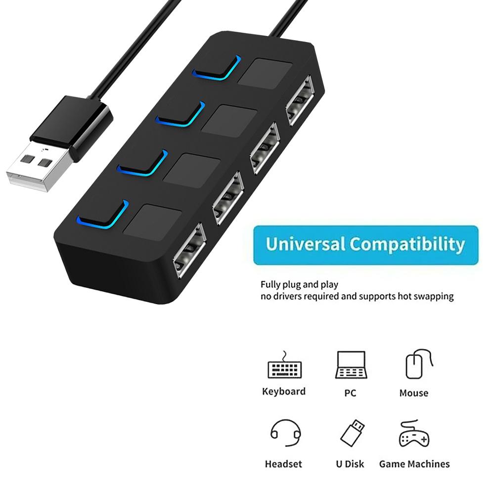 Cheap USB 2.0 HUB Multi 4 Ports Splitter Expander USB Power Adapter for ...