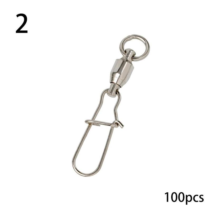 Buy 100 Pcs Stainless Steel Fishing Swivels & Duo Lock Snaps Barrel ...