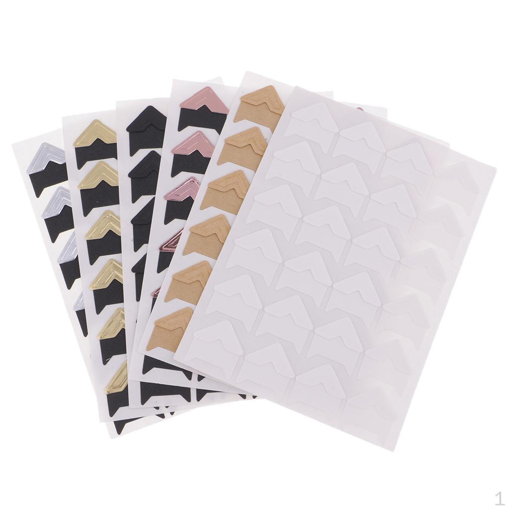 6 Pieces Photo Mounting Sticker Paper Corner Stickers for Scrapbooking ...