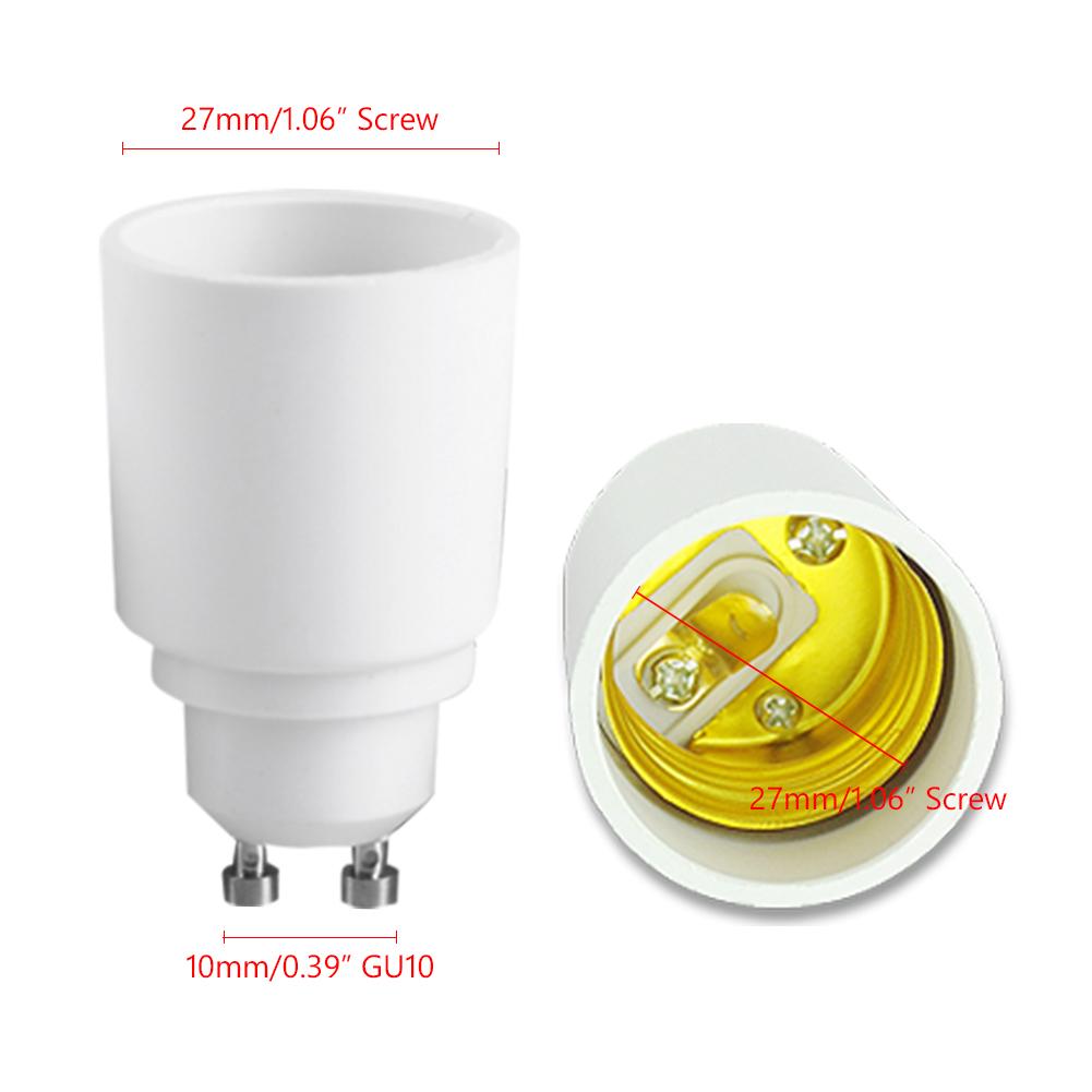 GU10 Male to E27 Female Socket Base LED Halogen CFL Light Bulb Lamp ...