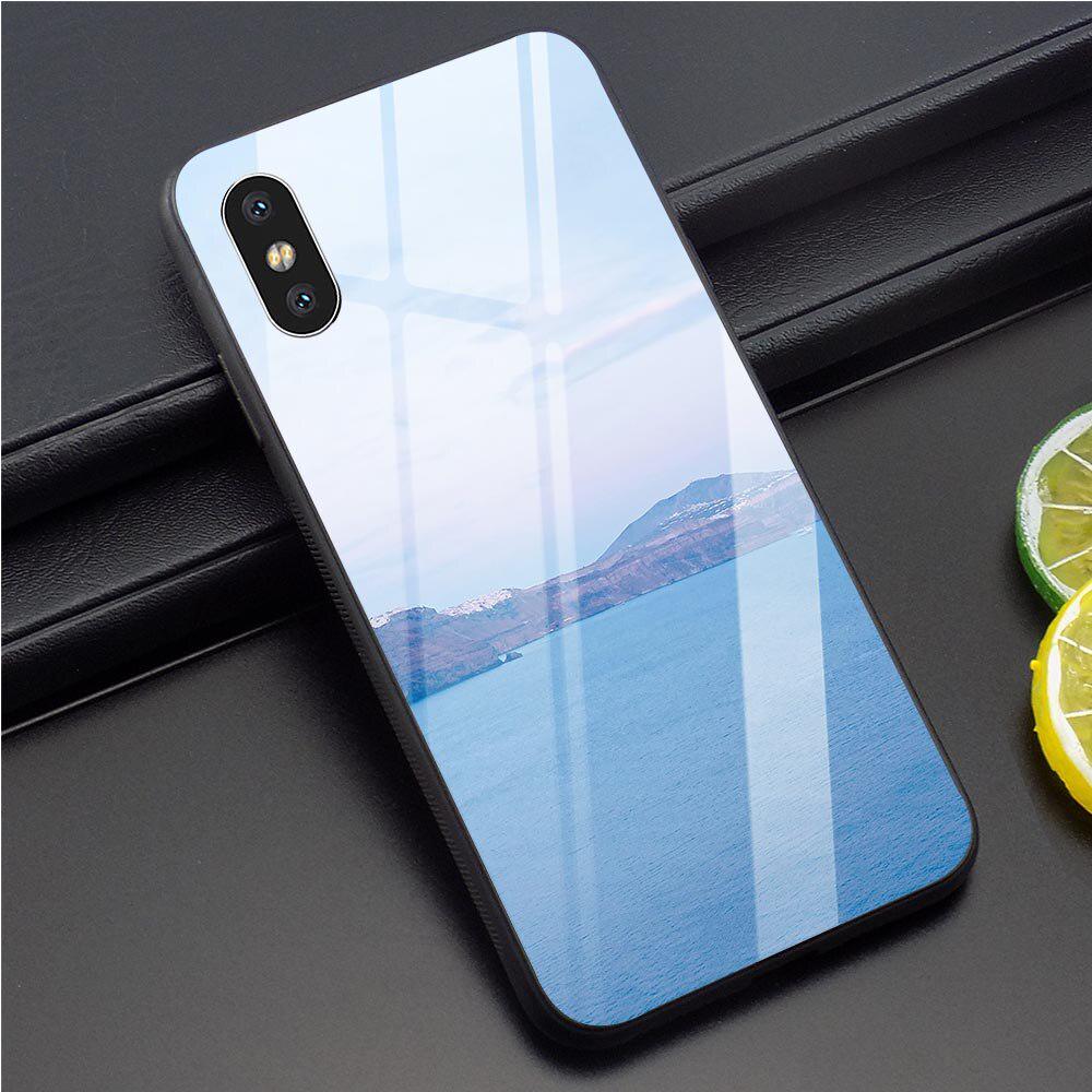 Buy Seaside scenery Tempered Glass Phone Cover for iPhone X Huawei ...