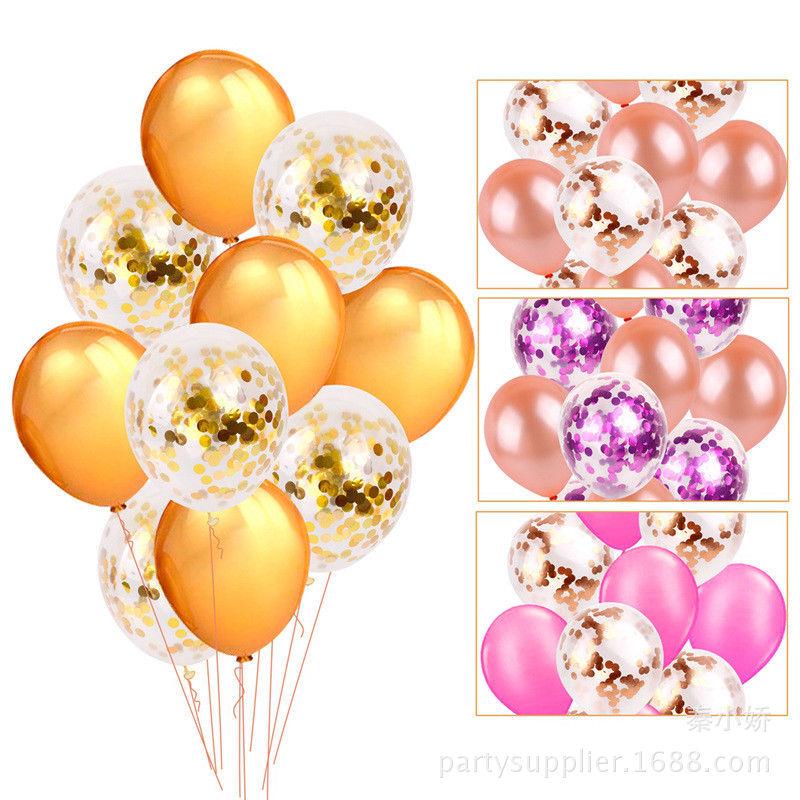 Buy 10pcs Confetti Balon and Metallic Balon Mixed Amazing Sight for ...