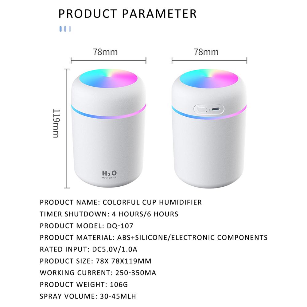 Buy LED Light Ultrasonic Turning Color Cup Humidifier USB Diffuser for ...