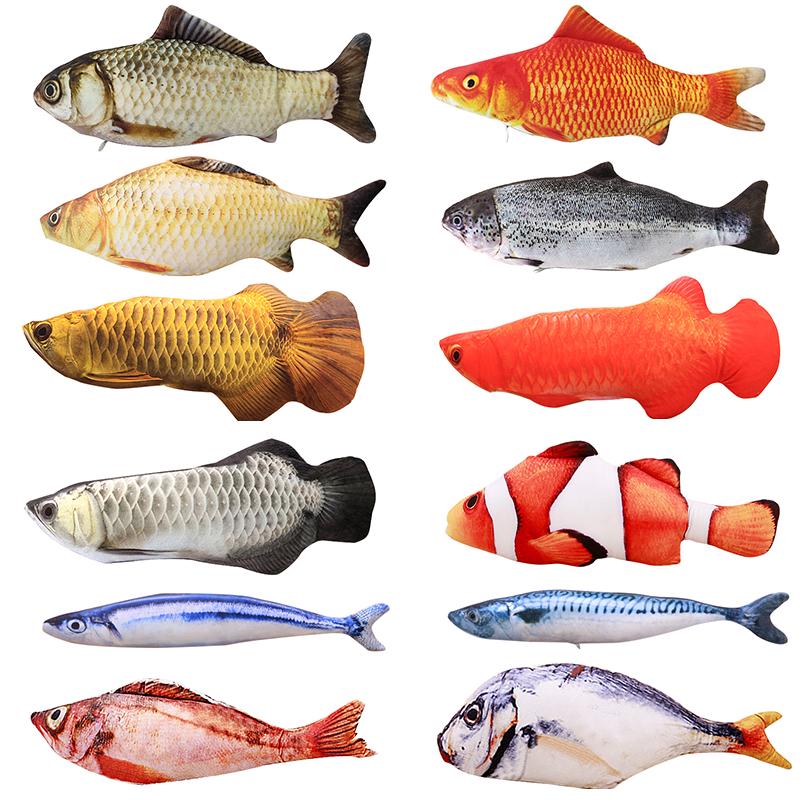 Buy Simulation Pet Soft Plush 3D Fish Shape Cat Toy Interactive Gifts ...