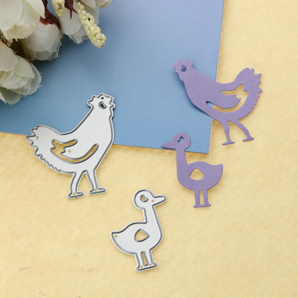 Buy 2pcs Poultry-shaped Metal Cutting Dies Stencil Embossing ...