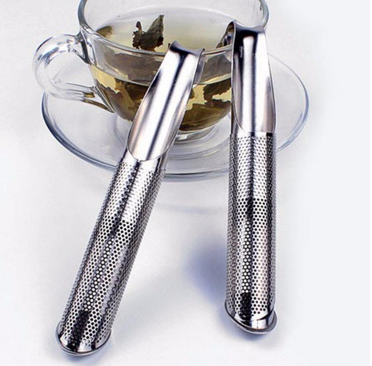Buy Curved Handle 304 Stainless Steel Tea Tube Pipe-shaped Tea Strainer ...