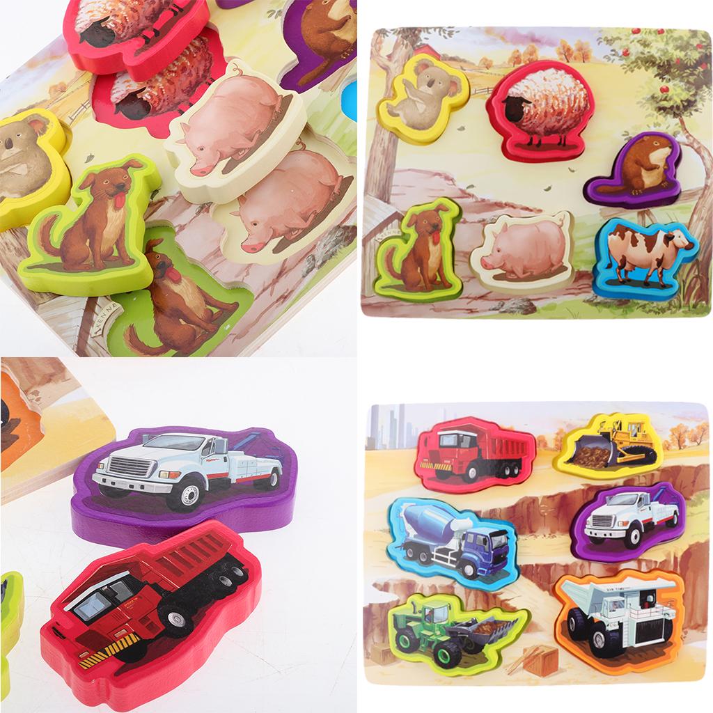 Buy Wooden Hand Grasp Animals Matching Puzzle Jigsaw Toys Gift for Kids ...