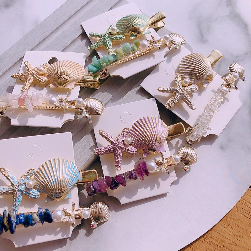 Buy Fashion Starfish Shell Hairpin Hair Clip Women Girl Beach Seaside ...