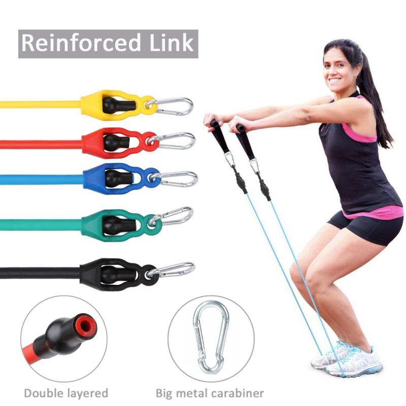 Buy 11pcs/set Pull Rope Fitness Latex Tubes Resistance Bands Pedal ...