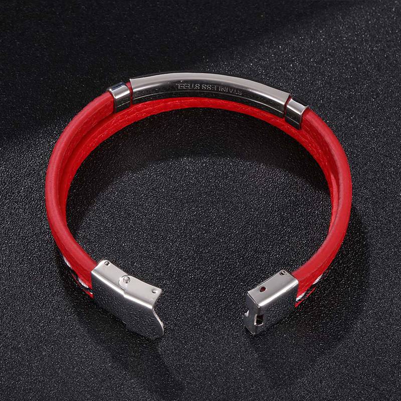 Buy New Men Bracelet Red MultiLayer Leather Luxury Style Handmade ...