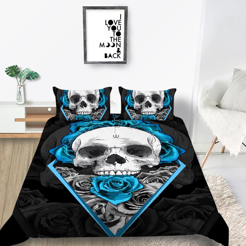 Cheap Home Bedding Set Punk Skull Pattern Stylish Design Duvet Cover ...