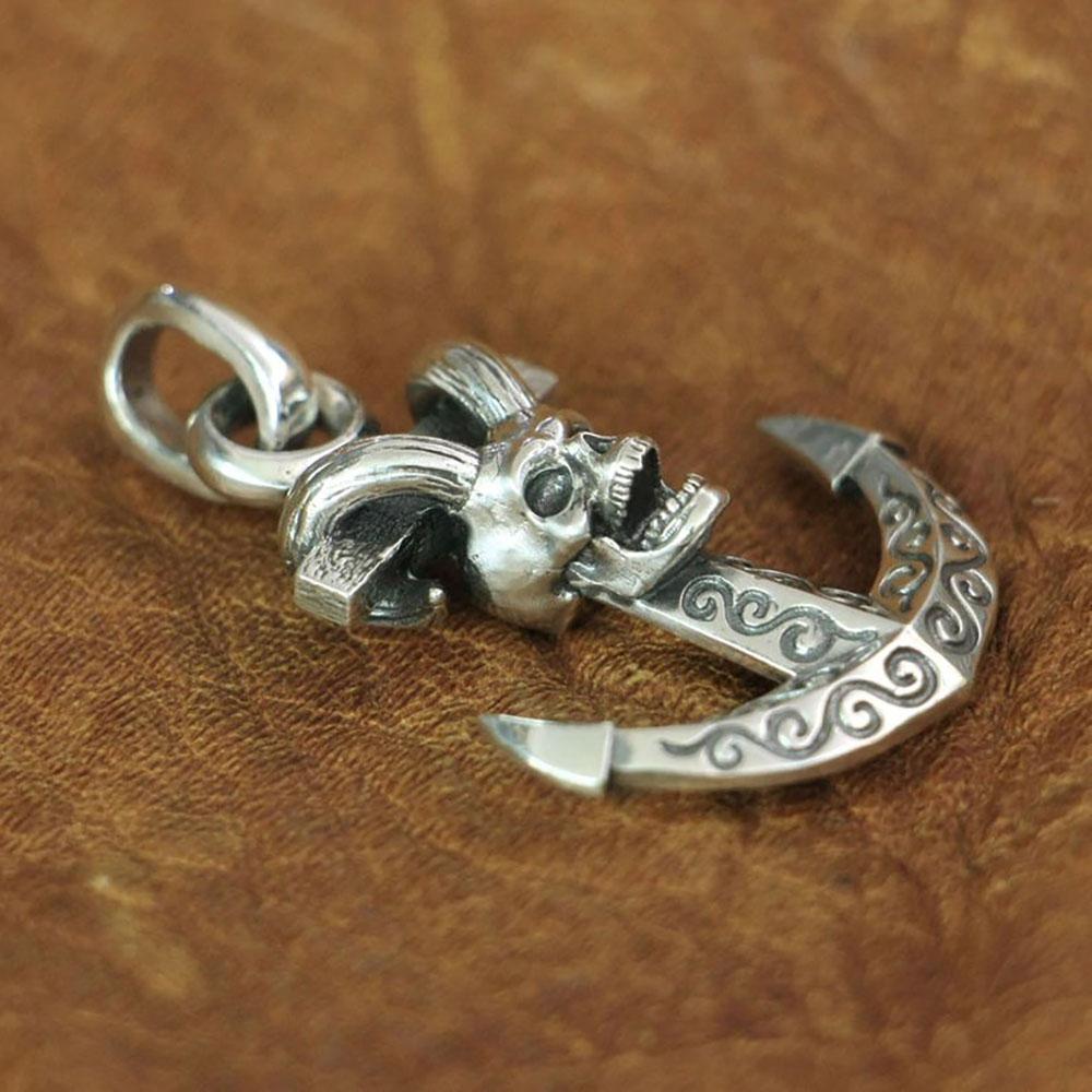 Buy Punk Skeleton Necklace For Man Women Vintage Anchor Pendant Chain ...