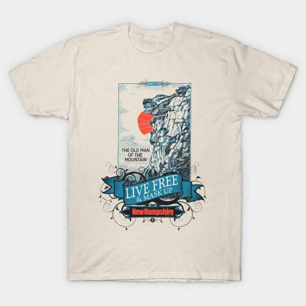 Buy Men Premium Cotton Harajuku T Shirt Live Free and Mask Up Print Men ...